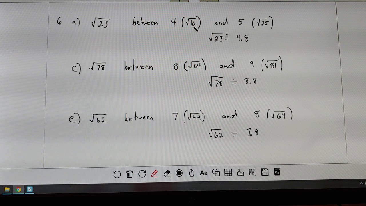 Pg. 329 Estimating Square Roots Explained - YouTube