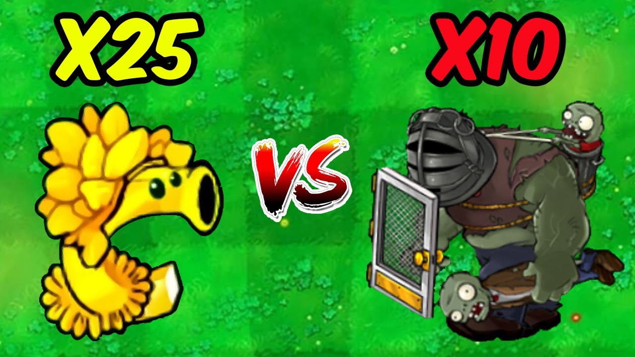 PVZ 1 Hybrid Challenge - 25 Random Plants Vs 10 Ultra Giga Gargantuar ...