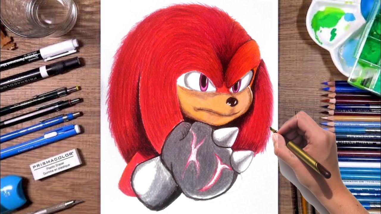 How to draw knuckles the hedgehog - sonic drawing - YouTube