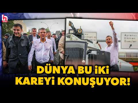 DÜNYA BU İKİ KAREYİ KONUŞUYOR! Özgür Özel, yağmur altında Meclis'e böyle yürüdü!