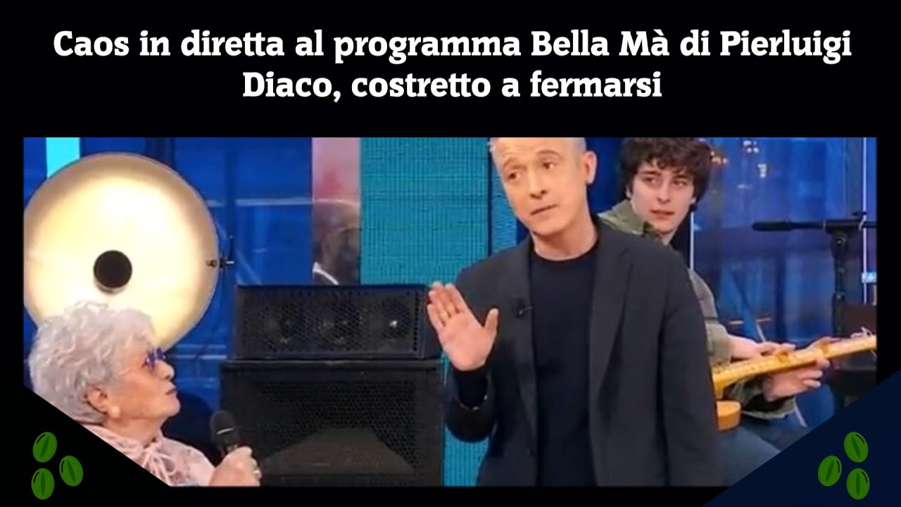 Caos in diretta al programma Bella Mà di Pierluigi Diaco, costretto a ...