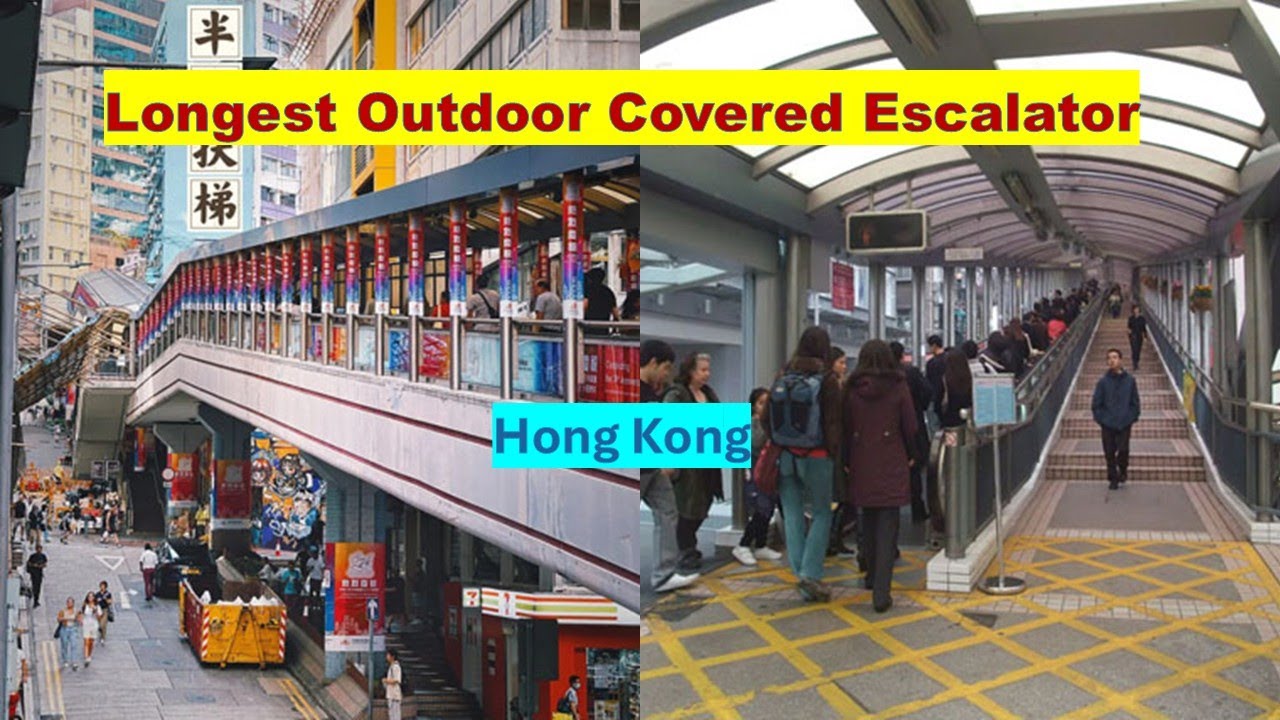 Longest outdoor escalator in the world || Hong Kong - YouTube