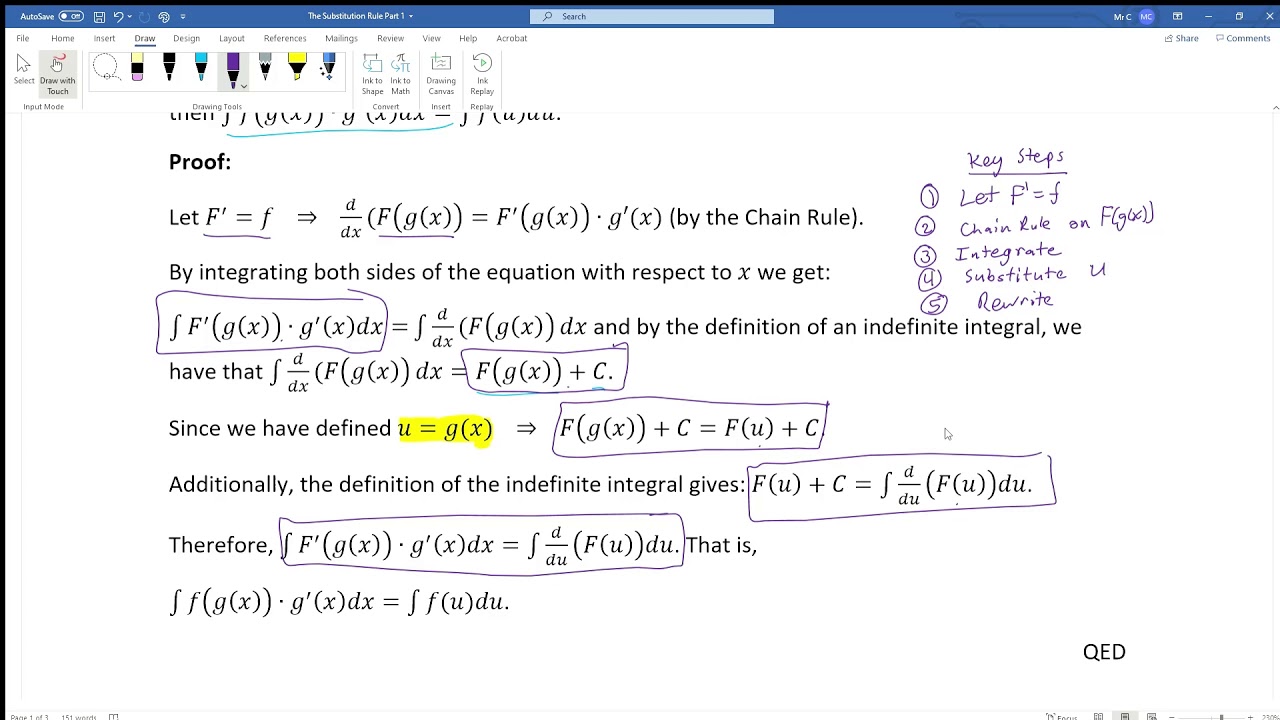 The Substitution Rule Part 1 of 3 - YouTube