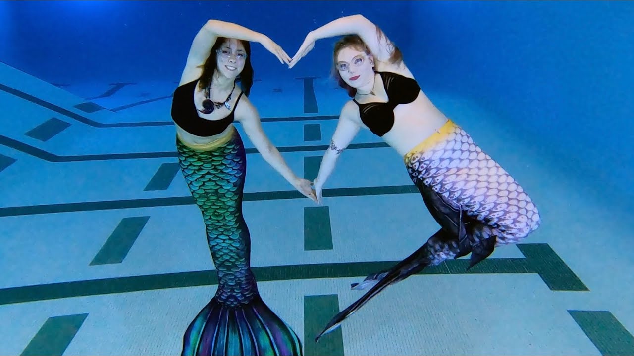 Two Mermaids Swimming in Moonsong Magic Tails - YouTube