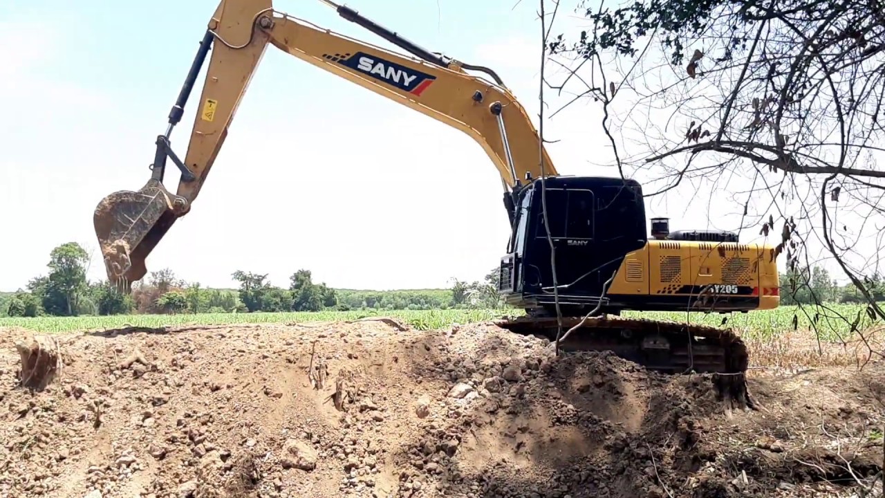 จัดว่าเร็ว SANY SY205 6D34 152 แรงม้าไดเร็ก สุดจัด งานขุดลอกคลอง ชมไป ...