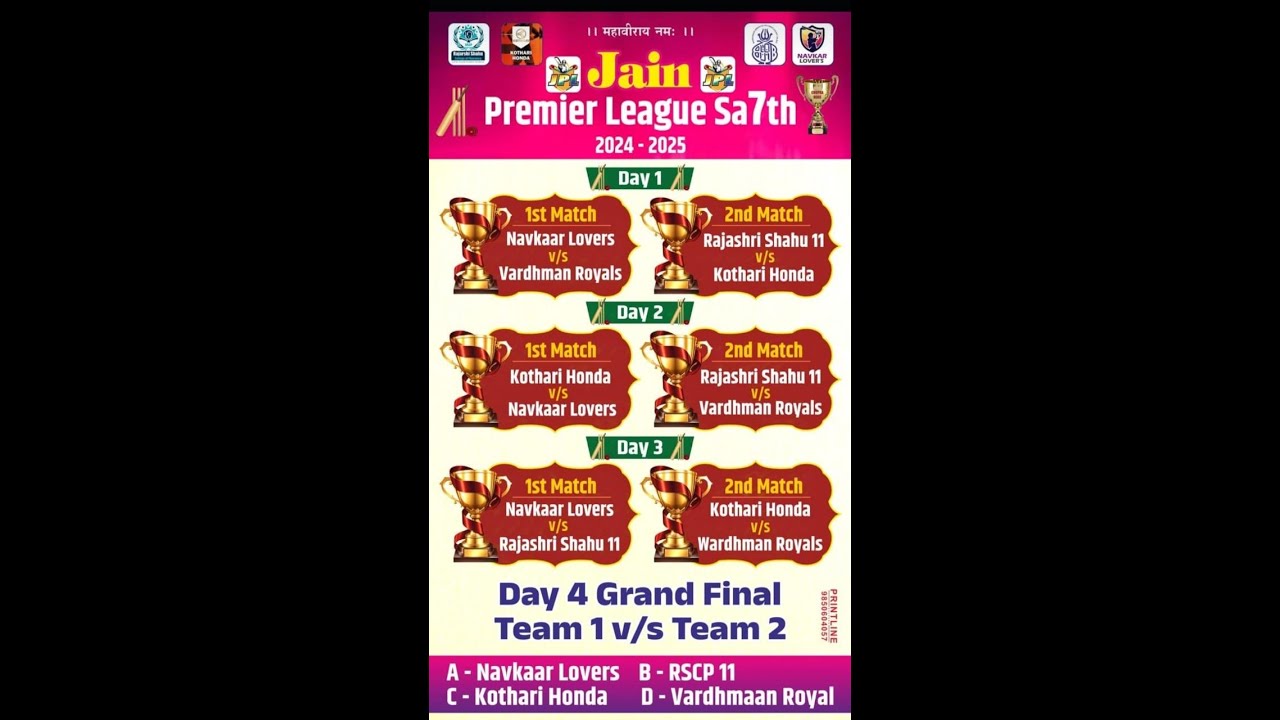 JAIN PREMIER LEAGUE (2025) SEASON - 7 || DAY - 3 , WDZ LIVE - YouTube