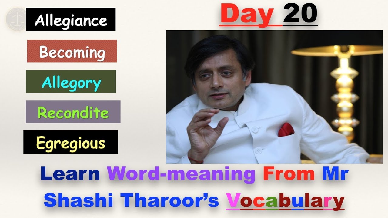 Day 20: Learn Word meaning From Mr Shashi Tharoor’s Vocabulary - YouTube