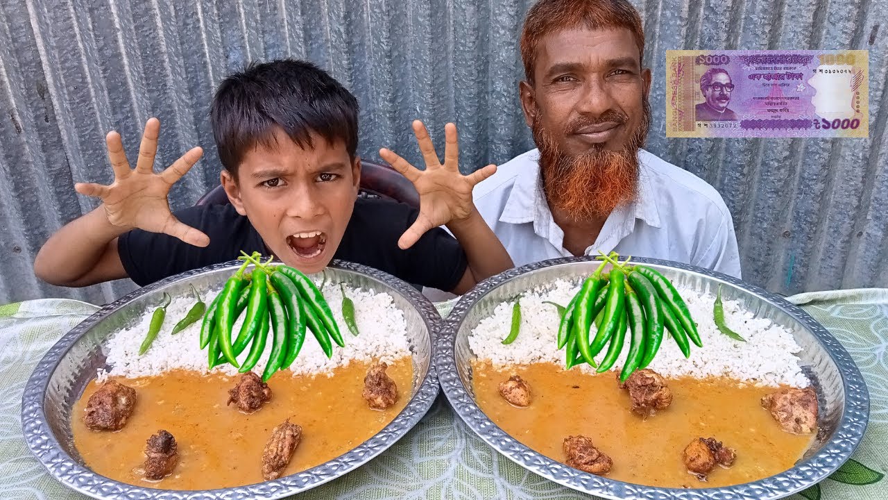 Chicken Eating Competition √Spicy Chicken Curry with Rice Eating ...