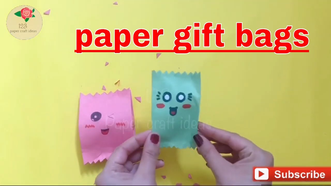 DIY cute paper gift box / how to make paper gift bag / paper gift ...