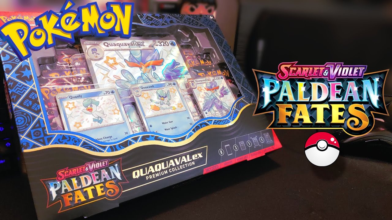 🌊Diving Into Quaquaval's Premium Collection Box | Pokemon Paldean Fates ...