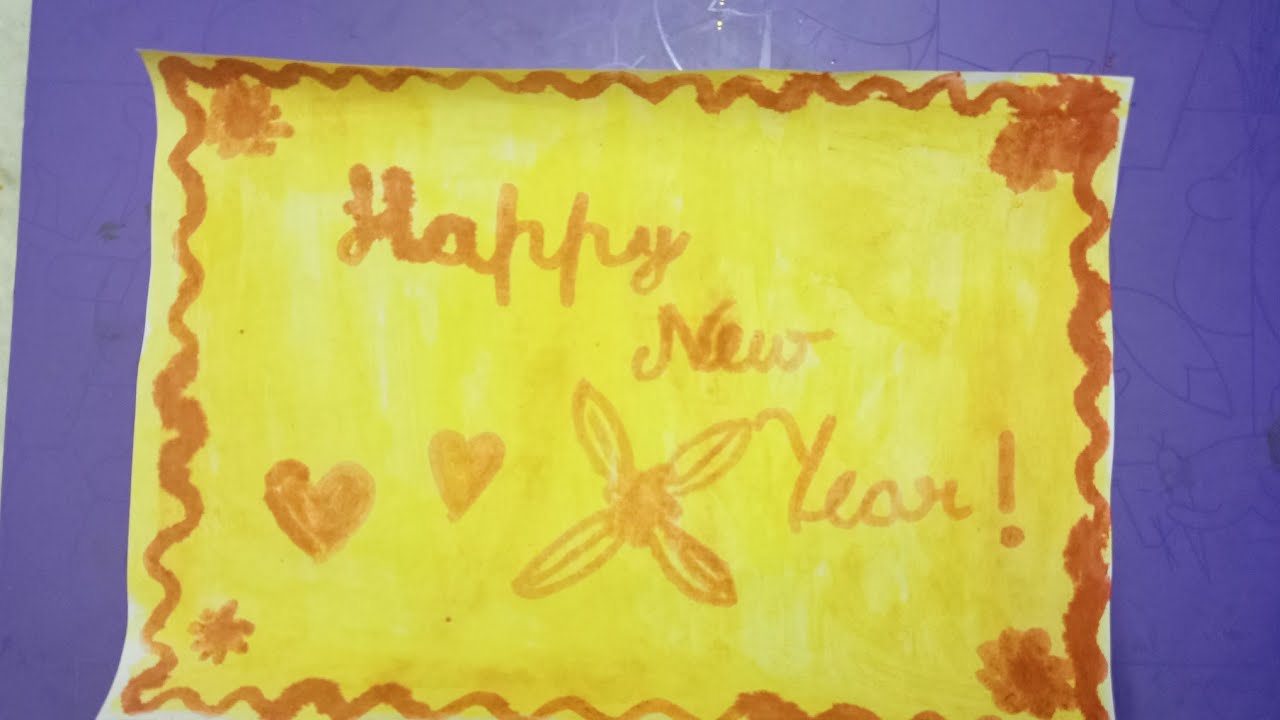 How to make Greeting card using Turmeric and detergent # ...