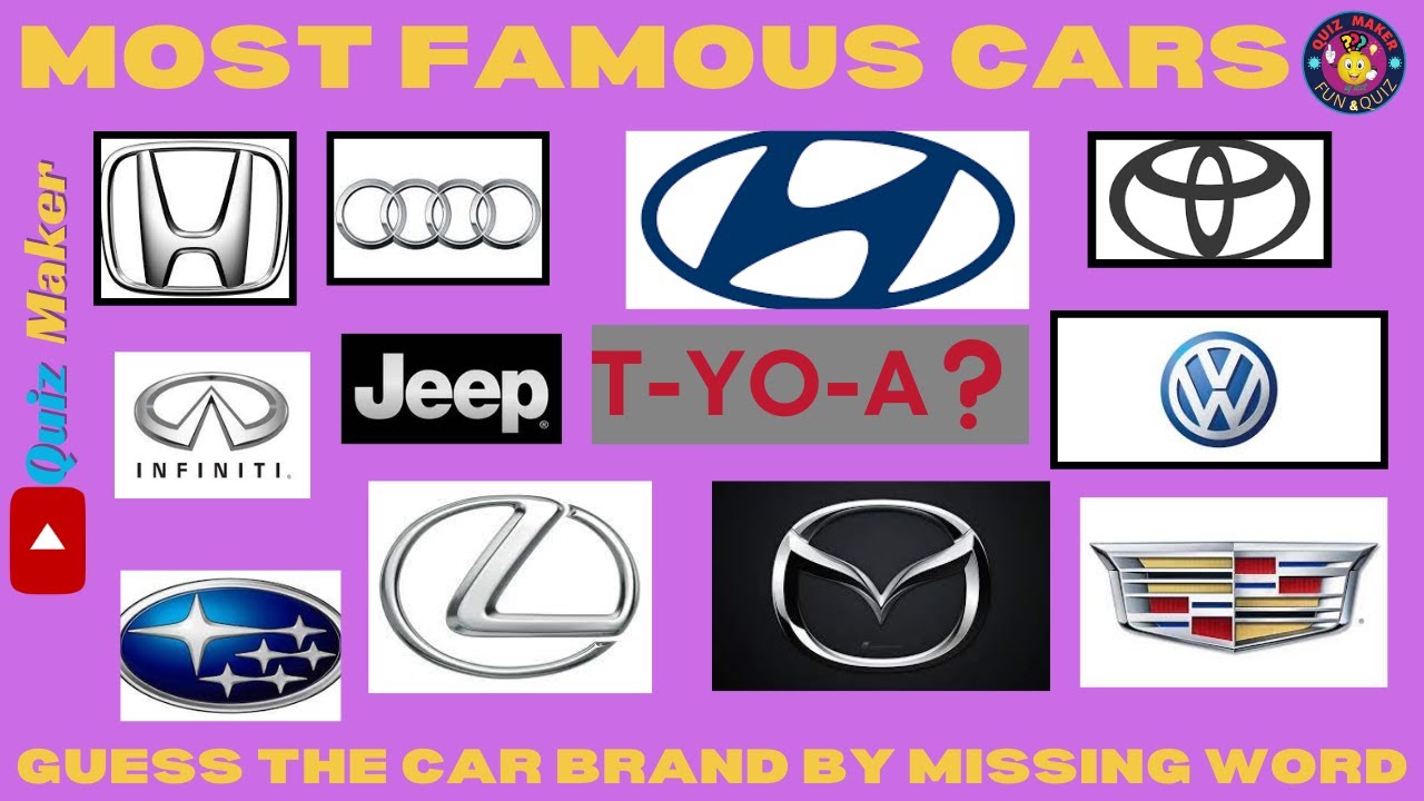 30 Most Famous Cars Brands | Guess the Car by Missing Words - YouTube