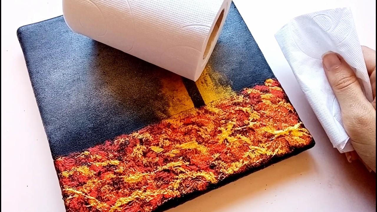 Abstract Painting Technique with Toilet Paper - YouTube