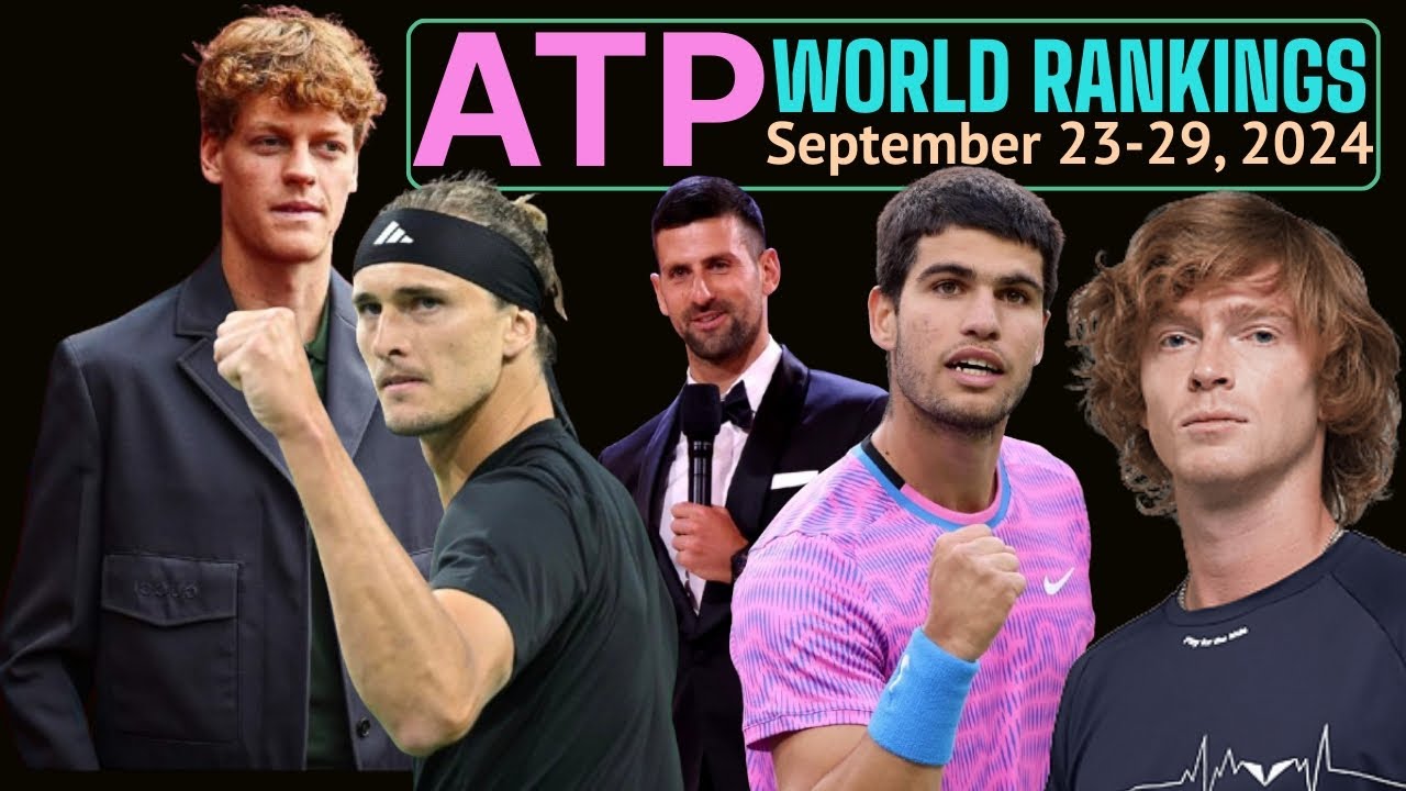 ATP Rankings This Week 2024 September 23-29. World Top 10 Tennis ...
