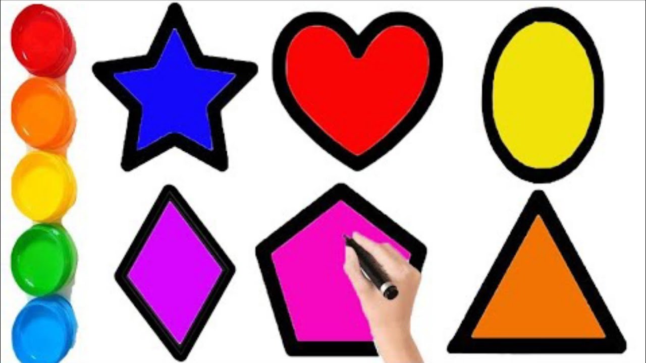 Shapes/Shapes drawing for toddlers/ Colours/ 2d drawing easy - YouTube
