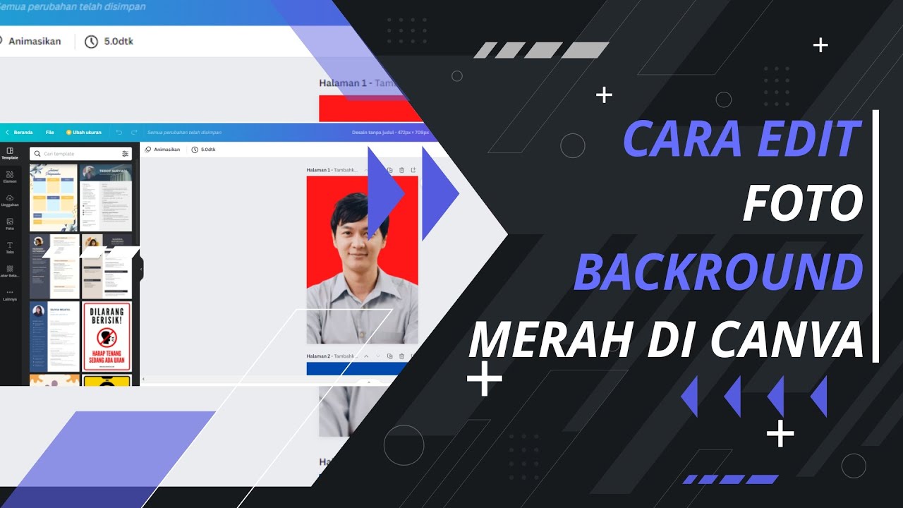 Cara Edit Foto Backround Merah di Canva - YouTube