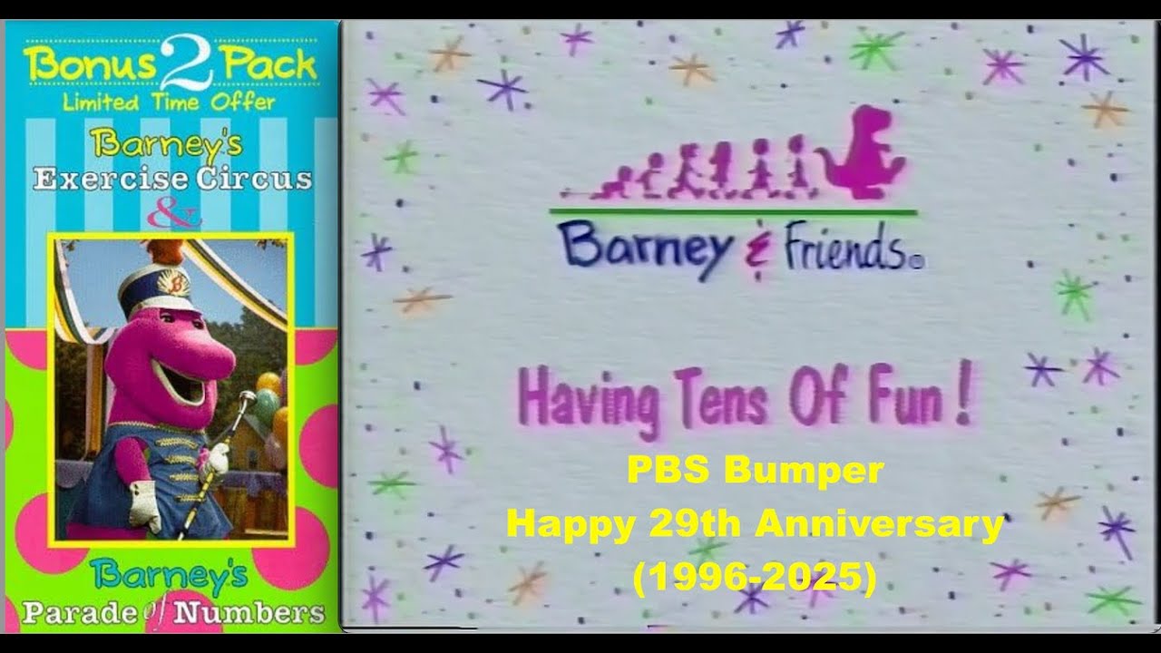 Barney's Parade of Numbers (2 Pack - PBS Bumper - Happy 29th ...