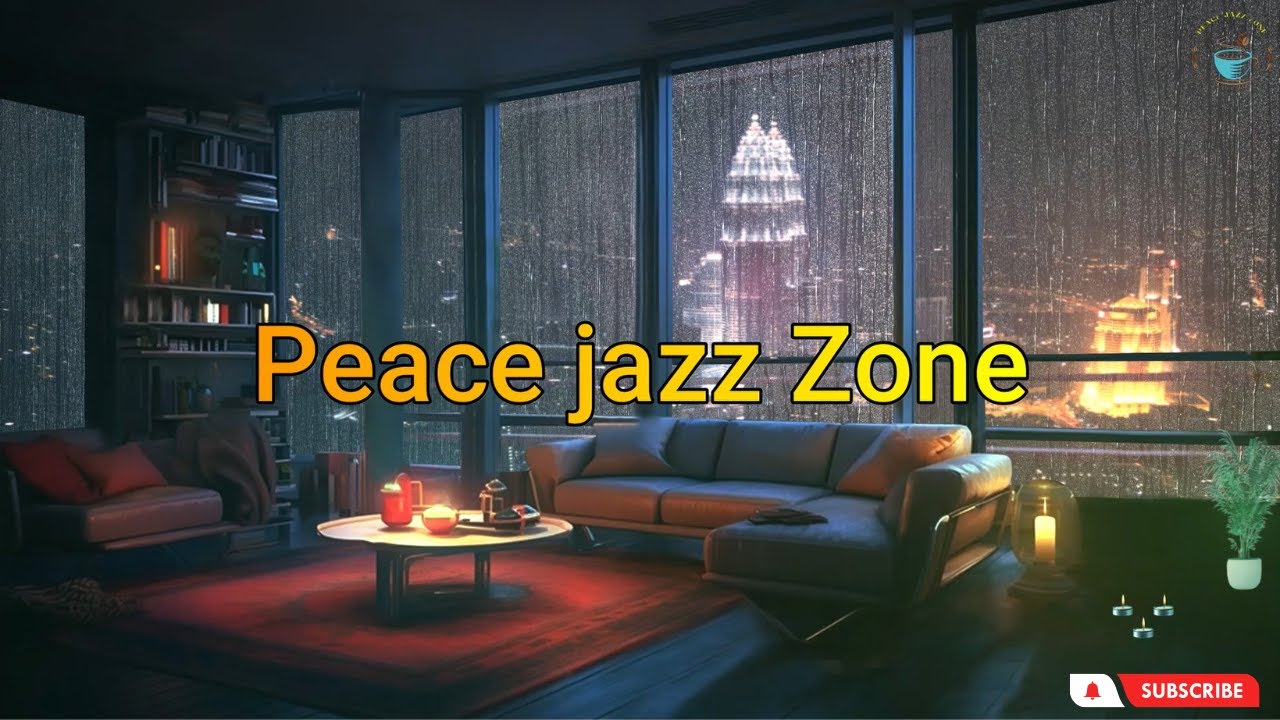 Night Jazz in Luxury Apartment window for relaxation Jazz Music, play ...