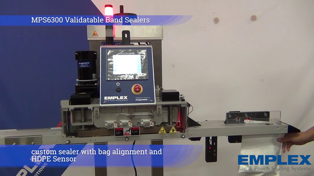 EMPLEX MPS 6300 validatable band sealer with bag alignment and HDPE ...