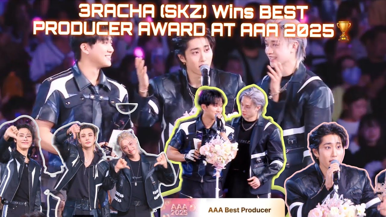 3RACHA(SKZ) Wins BEST PRODUCER AWARD AT AAA 2025🏆💗#3RACHA #StrayKids # ...