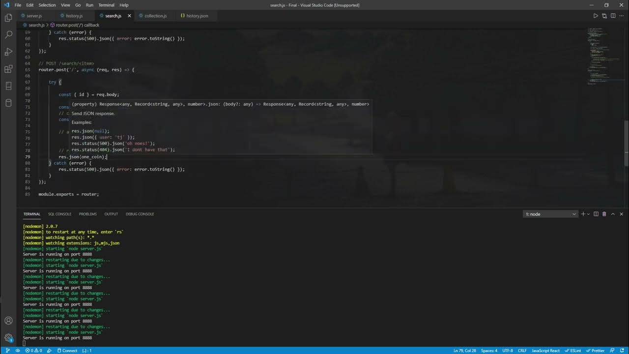 My Final Project(RestfulAPI Express.js) in my Node.js class - YouTube