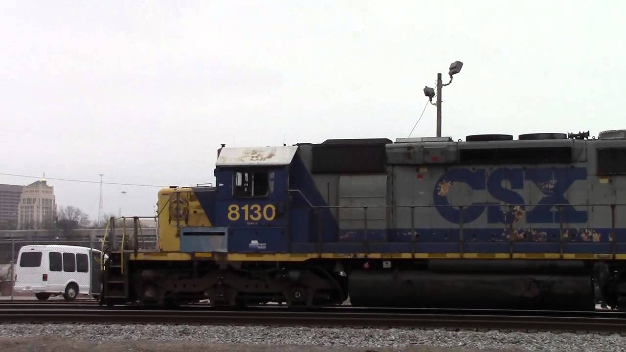 CSX Y114-10 as solo SD40-2 8130 still in Yn2 Paint 2/10/14 - YouTube