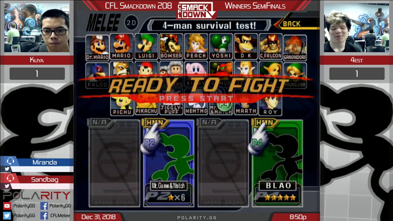 CFL Smackdown Melee 208 - Kuya (Mr. Game & Watch) vs. 4est (Mr. Game ...