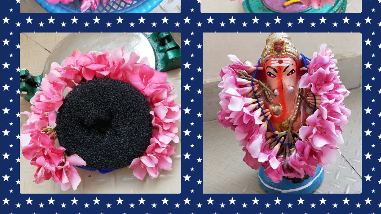 How to string arali flower garland|Arali poo malai kattuvadhu eppadi ...