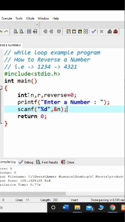 47 How To Reverse A Number In C C Programming Shorts Whileloop Reverse Youtube