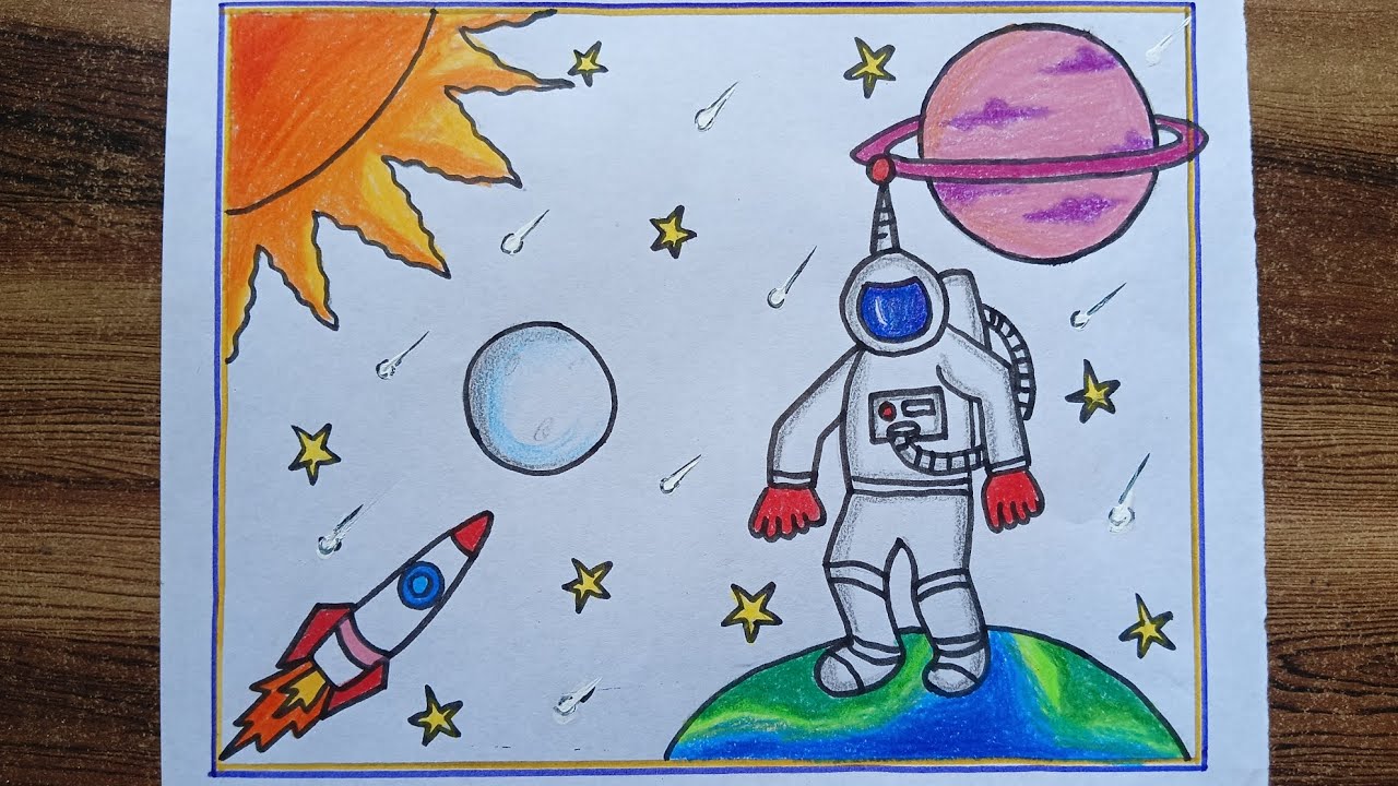 World Space Week Poster Drawing।Space Day Drawing।International Space ...
