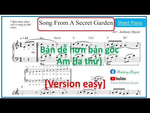 🟢 Song from a secret garden for beginner (Am) free sheet