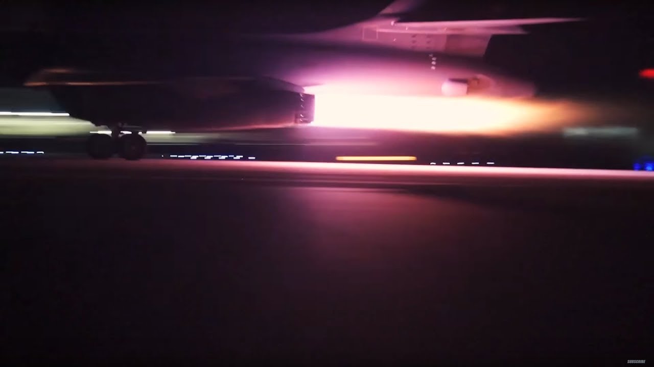B-1B Lancer Night Takeoffs - Massive Afterburners! - YouTube