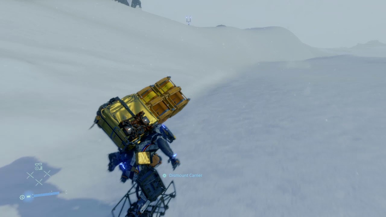 Death Stranding - Ice Skiing using floating carrier - YouTube