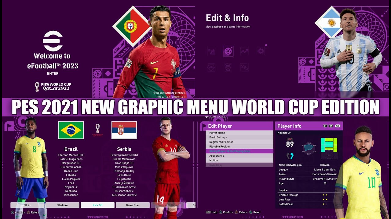 PES 2021 NEW GRAPHIC MENU WORLD CUP EDITION - YouTube