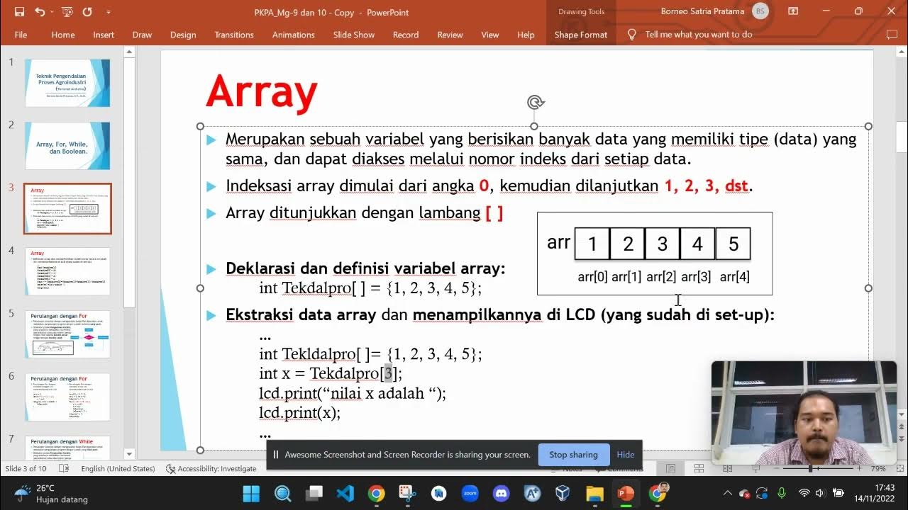 Tutorial Array Pemograman Arduino Tekdalpro Youtube