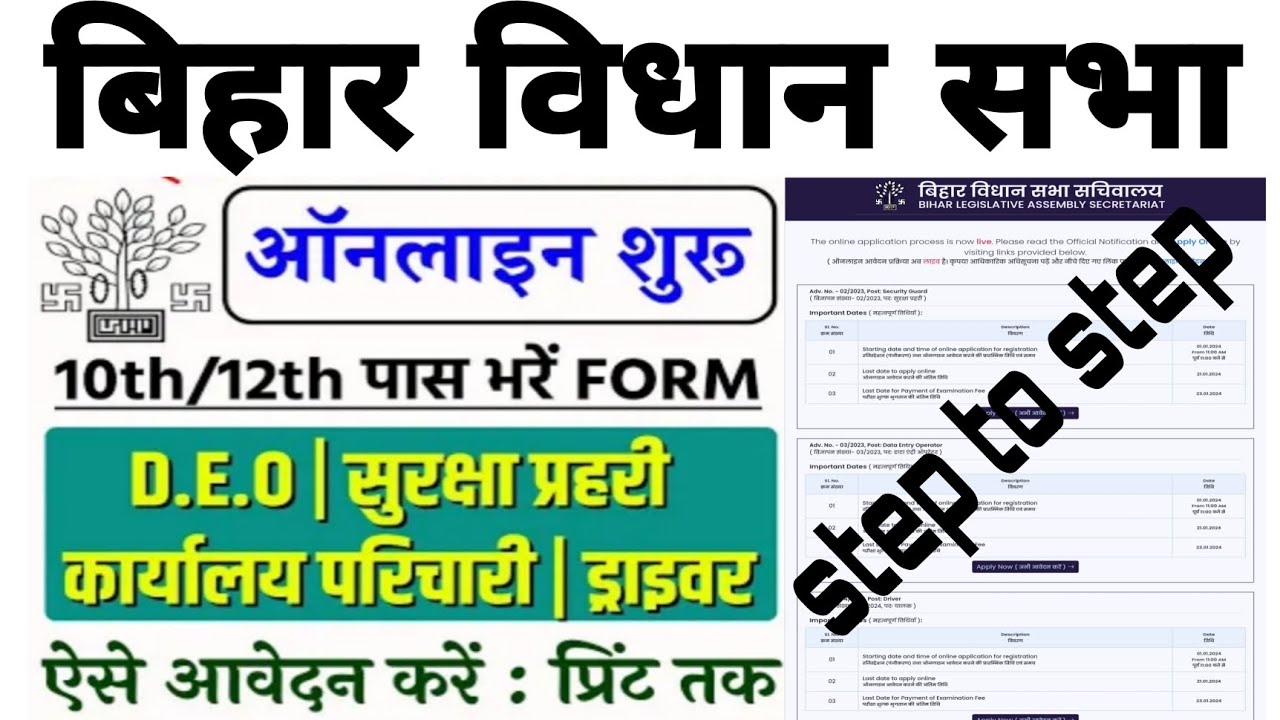 Bihar Vidhan sabha sachivalaya online form 2024 kaise bhare | How to ...
