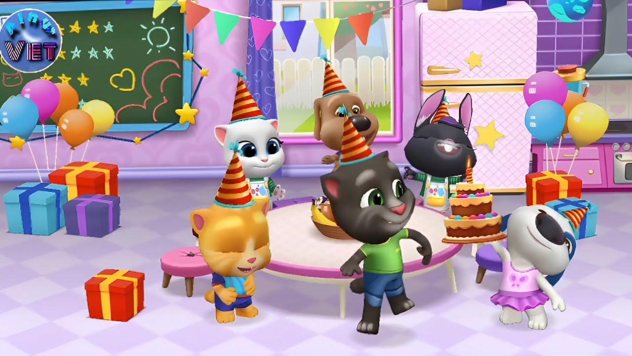 Talking Tom Friend's ka Happy birthday party🎂🎉🎈 Full Entertainment😎 ...