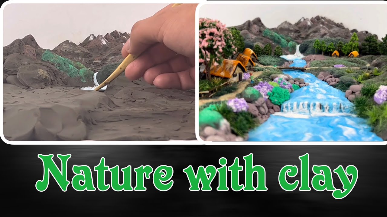 Beautiful village scene with clay | Nature with clay | Mountains, river ...