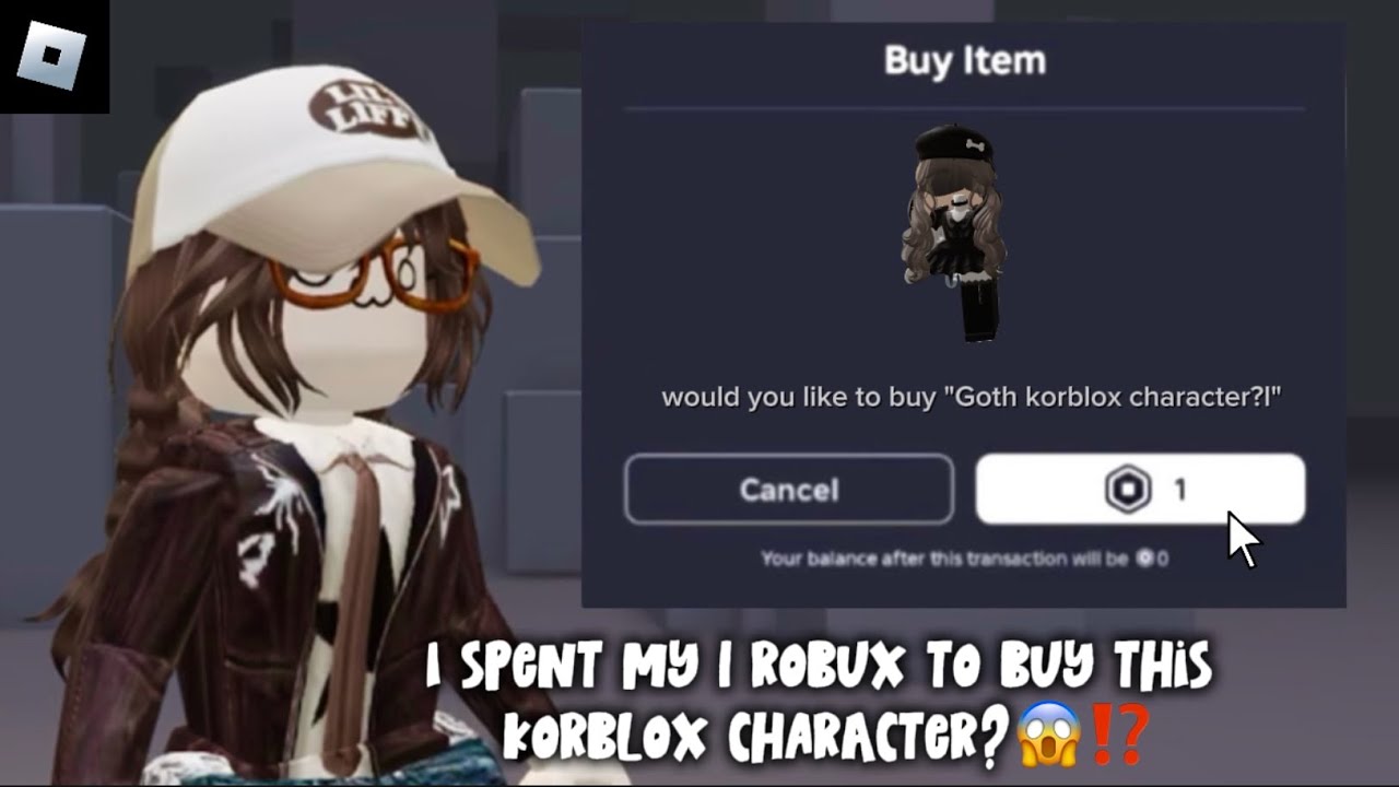 I spent my 1 robux to buy this korblox character? - YouTube