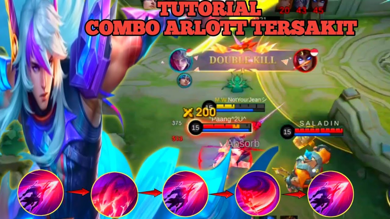 TUTORIAL COMBO ARLOTT YG BENAR+DAMAGE SAKIT | ARLOTT BEST BUILD 2024 | MOBILE LEGENDS - YouTube