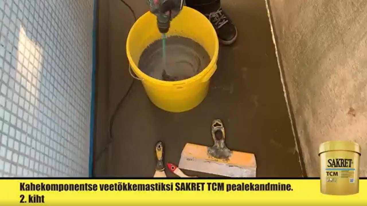 Kahekomponentse hüdroisolatsiooni SAKRET TCM pealekandmine 2 kihiga ...