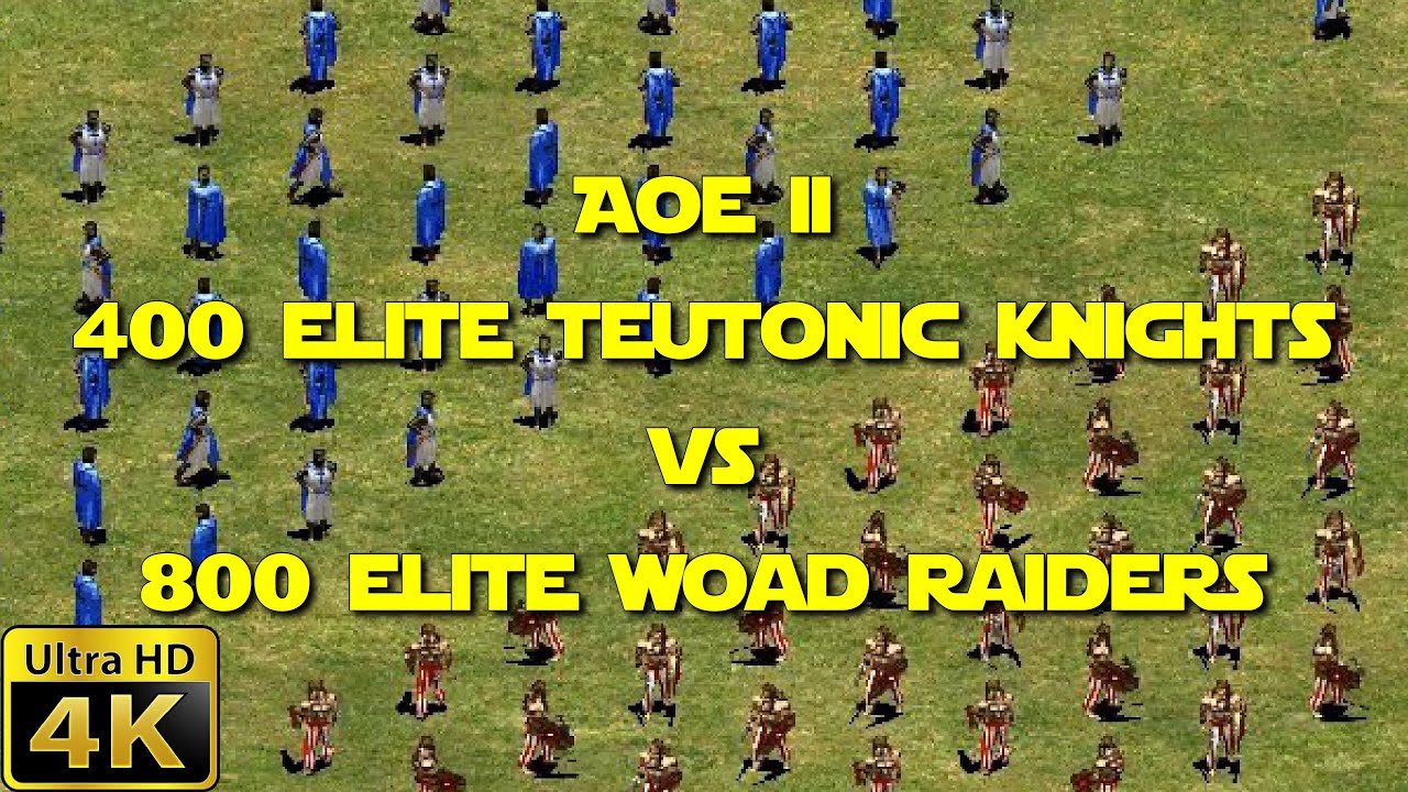 Age of Empires II - 400 Elite Teutonic Knights vs 800 Elite Woad ...