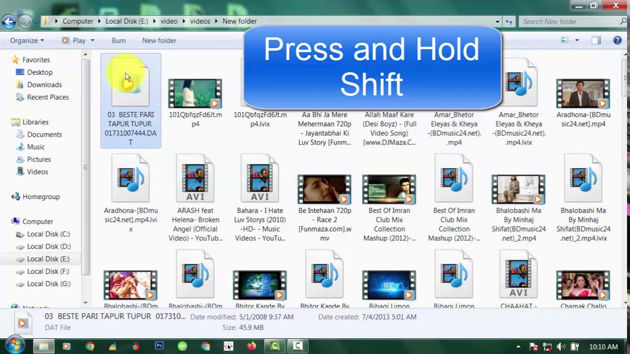 How to use Mouse for selecting multiple files - YouTube