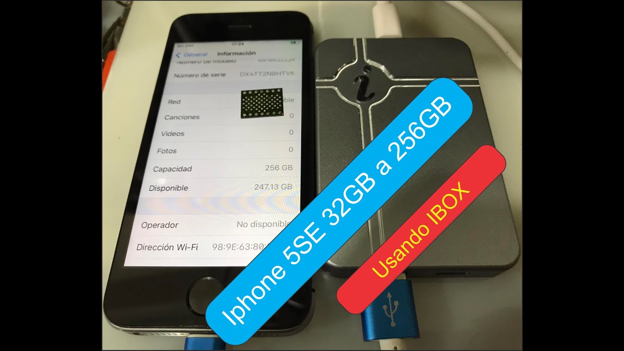 Iphone 5SE de 32GB a 256GB usando Ibox - YouTube
