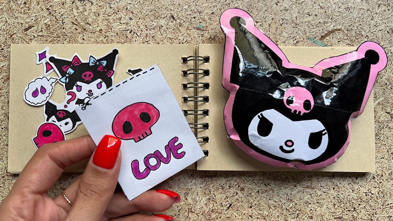 Kuromi Scrapbook + Diy stickers | ASMR 💜 blind bag | NEKEN DANA - YouTube