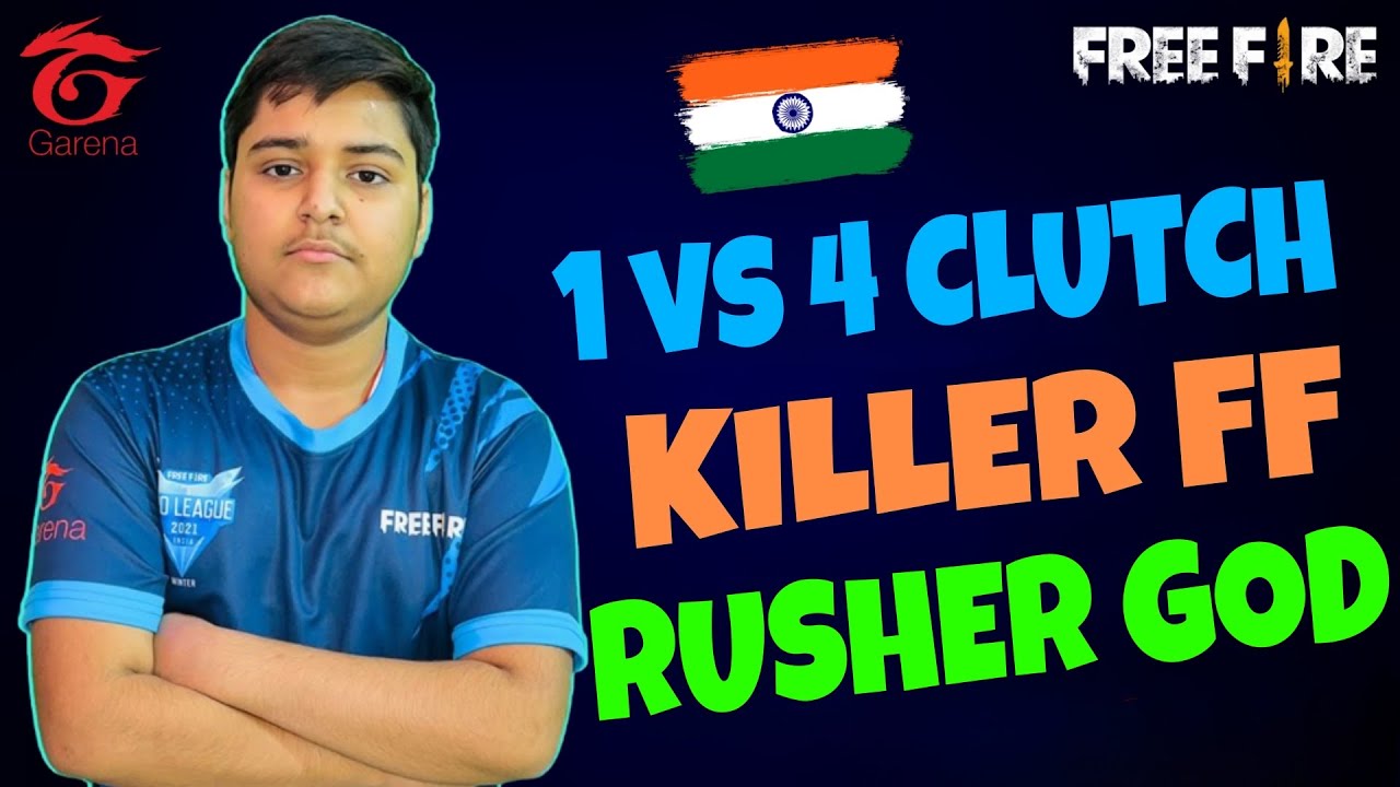 KILLER FF 1VS4 CLUTCH IN RANKED - FREE FIRE ESPORTS PAHADI, TG DELET ...