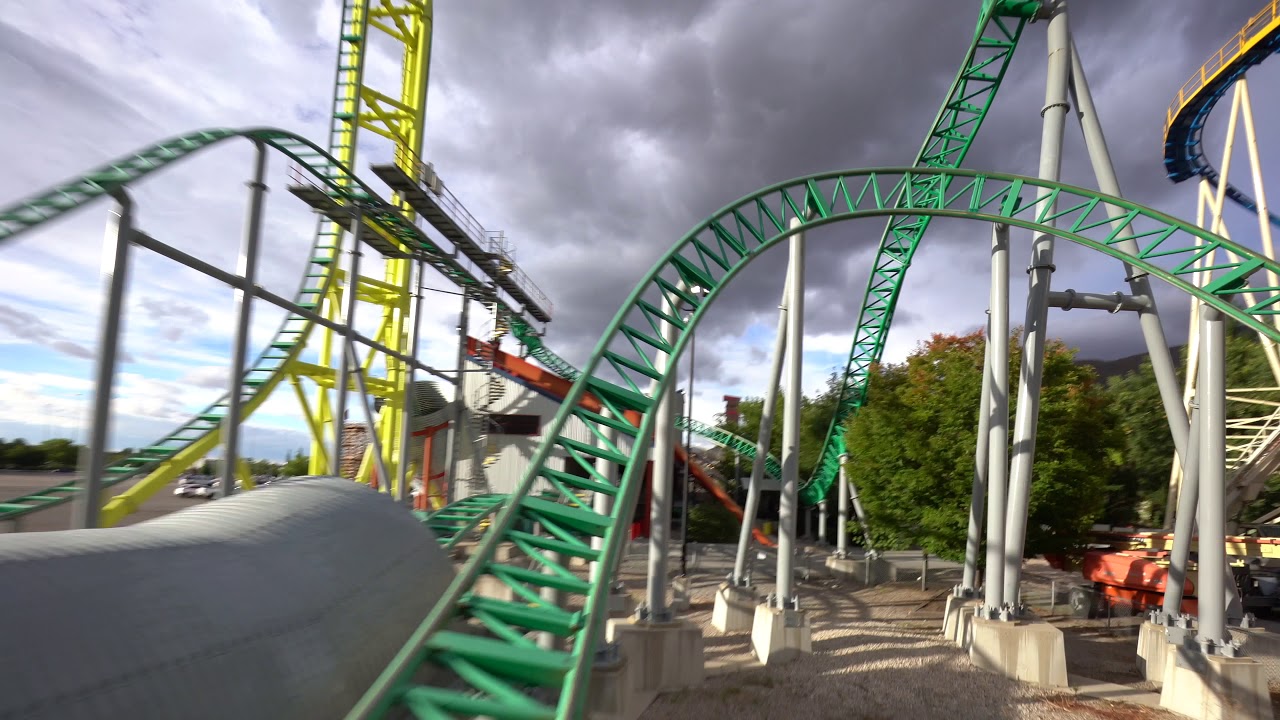 Wicked Coaster, Lagoon Amusement Park, Utah, 10-7-18, shot on Sony ...
