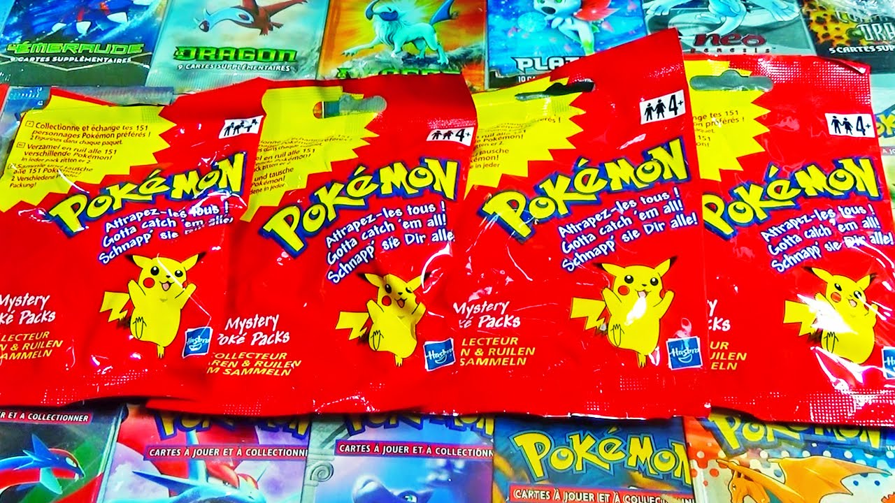 Ouverture de 4 boosters Pokémon Mystery Poké Packs FR - Des Pochettes ...