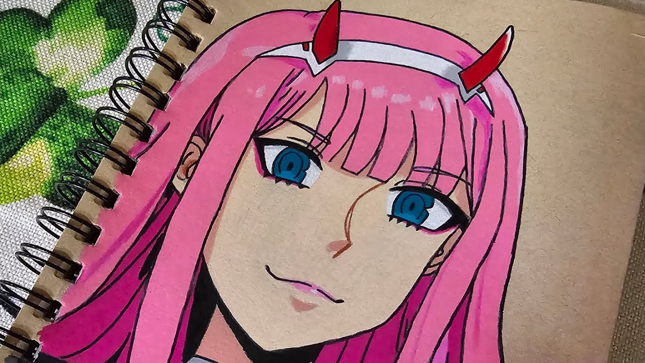 Drawing Zero Two from Darling in the Franxx - YouTube