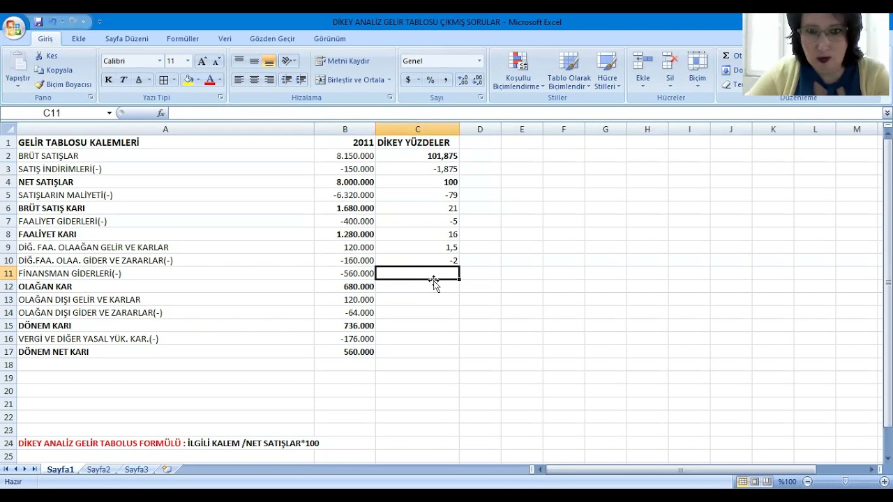 dikey analiz gelir tablosu - YouTube